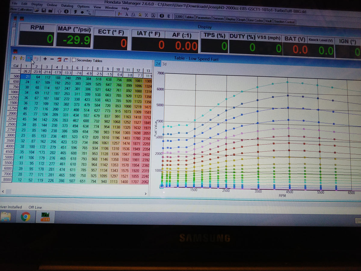 Start up calibration (Hondata S300, AEM V1,V2,Infinity, Flashpro, Kpro ...