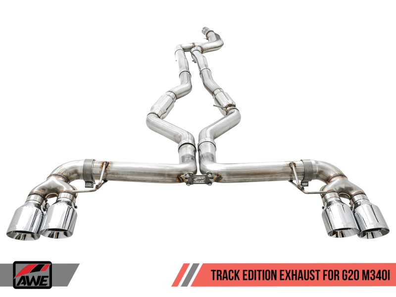 AWE Tuning 2019+ BMW M340i (G20) Track Edition Exhaust - Quad Chrome S ...