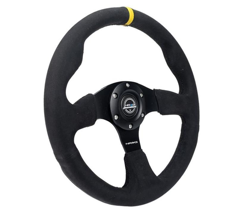 NRG Reinforced Steering Wheel (320mm) Alcantara Steering Wheel w/ Blac ...